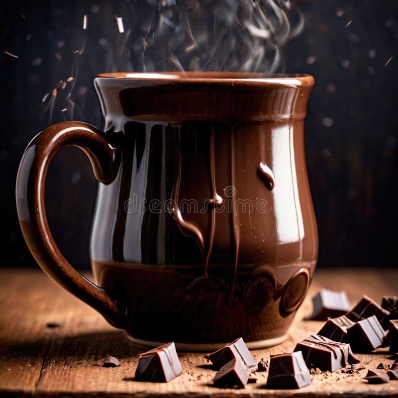 Hot Cocoa Mug with Chunks of Chocolate Stock Illustration - Illustration of choco, fresh: 302880585