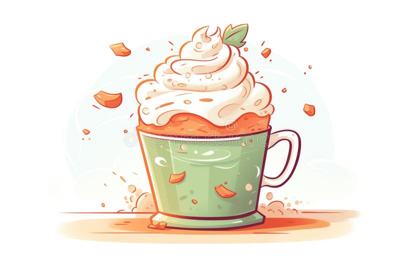 Hot Cocoa Mug with a Frothy Cream Topping Stock Illustration ...