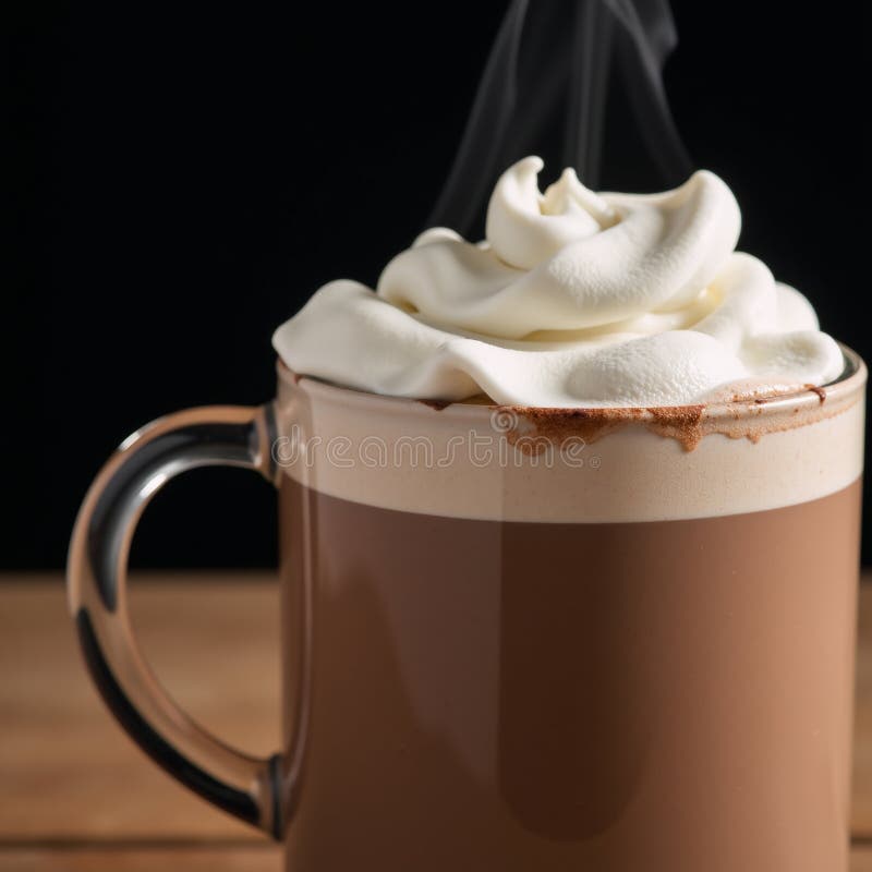 Hot Cocoa with Whipped Cream Marshmallows Steaming Stock Illustration ...