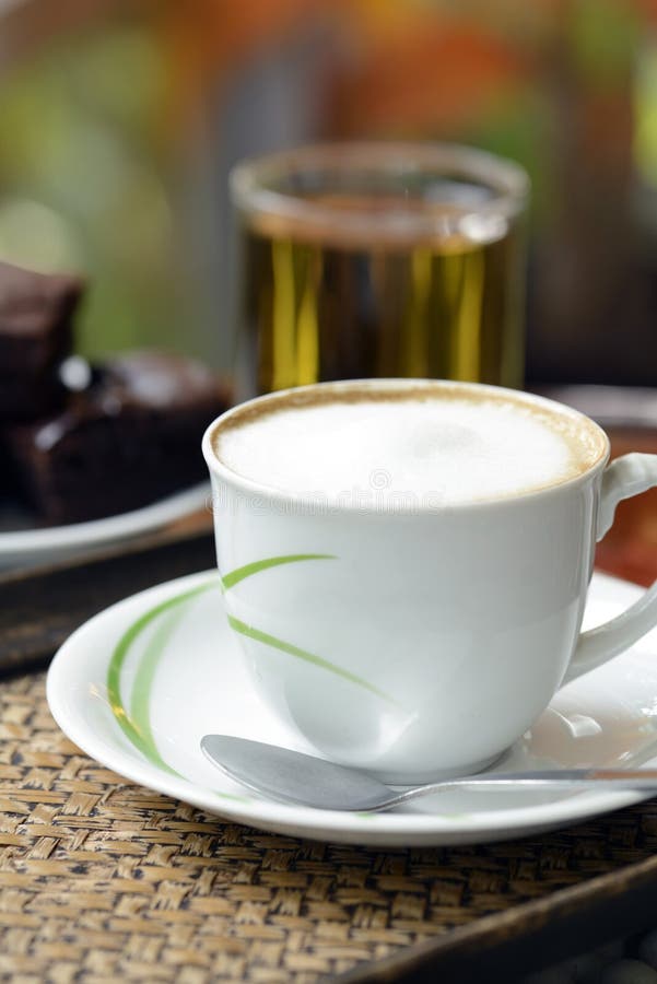 Close Up of Hot Coffee and Hot Tea Stock Photo - Image of latte ...