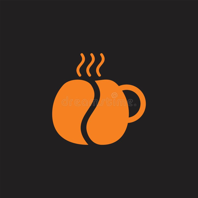 Hot Coffee Bean Cup Symbol Logo Vector Stock Vector - Illustration of ...