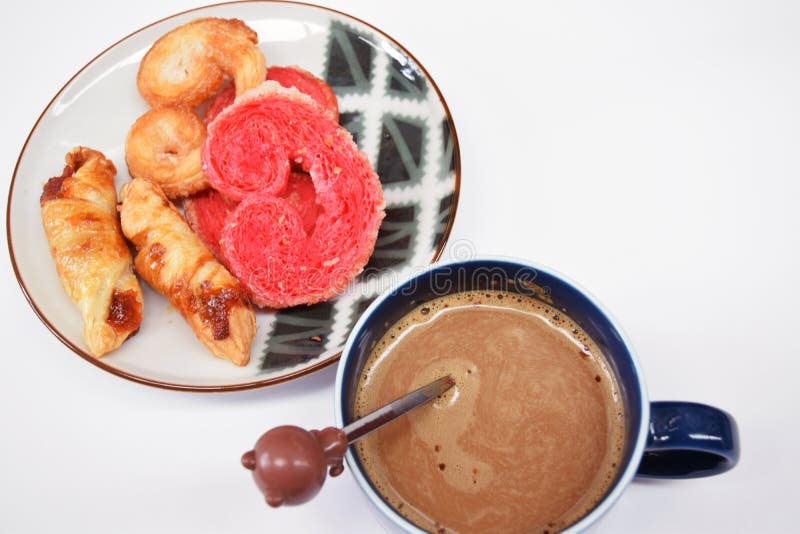 Hot Coffee with a Breakfast Pastry Stock Photo - Image of wallpaper ...