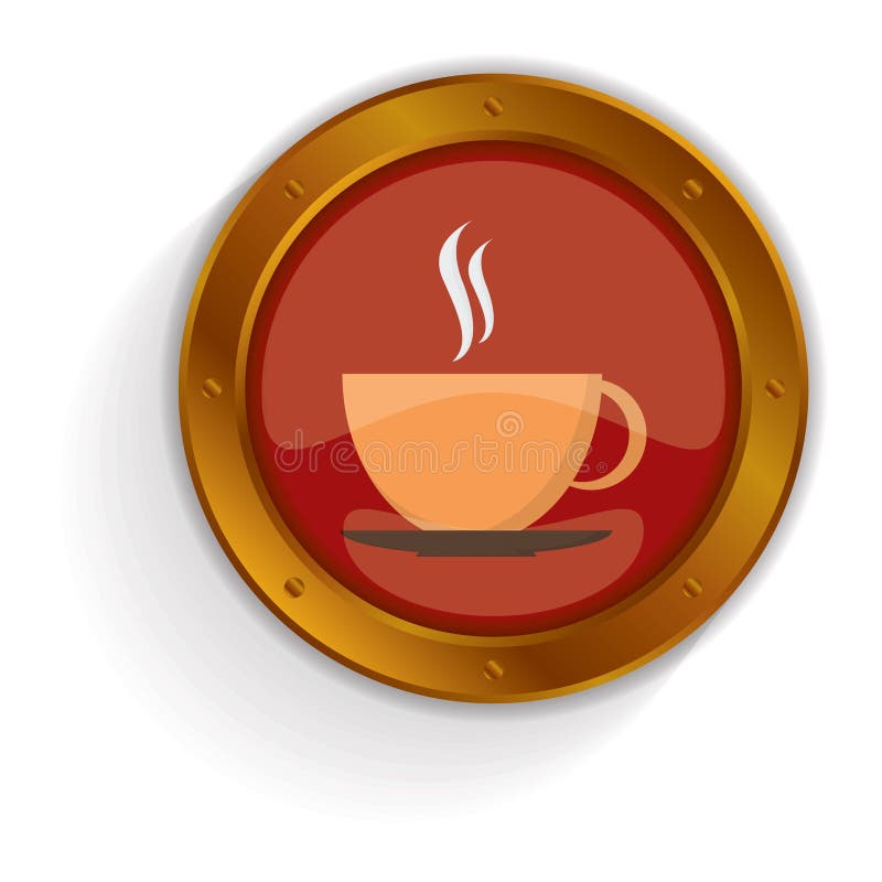 Hot Coffee Button. Vector Illustration Decorative Design Stock Vector ...