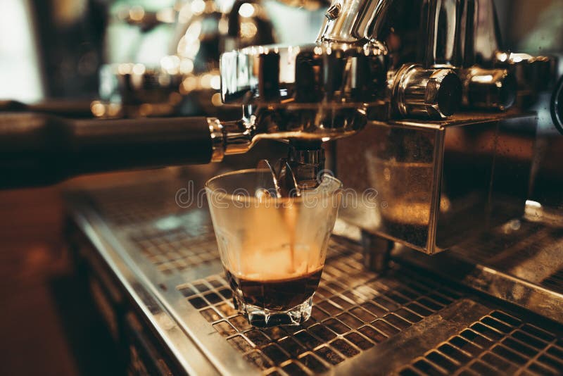 Hot Coffee in the Cafe Coffee Cup in the Cafe Bar Stock Photo - Image ...