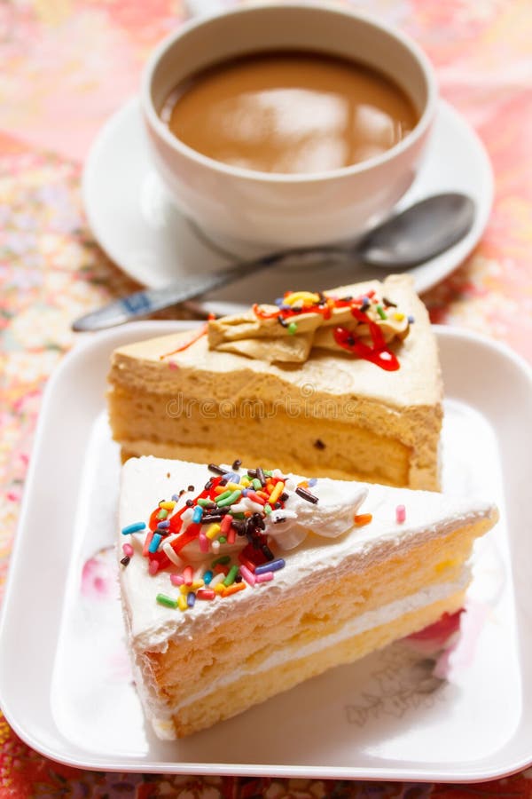 Hot Coffee and Cake for Break. Stock Photo - Image of asia, beauty ...