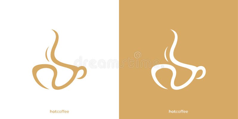 Simple Hot Coffee Logo. Coffee Cup Mug and Smoke Icon Graphic Stock ...