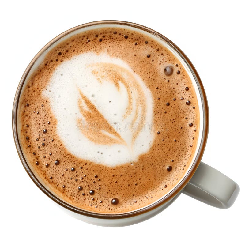 Hot Coffee with Creme Top View Isolated on White Background Stock ...