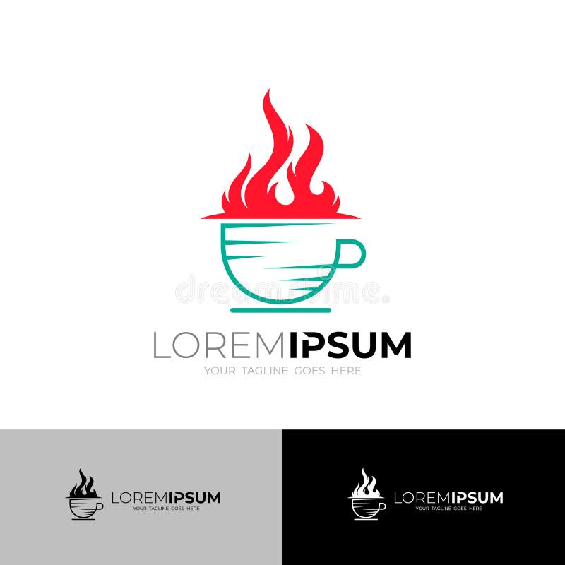 Hot Coffee Cup Icon, Fire and Coffee Cup, Simple Design Stock Vector ...