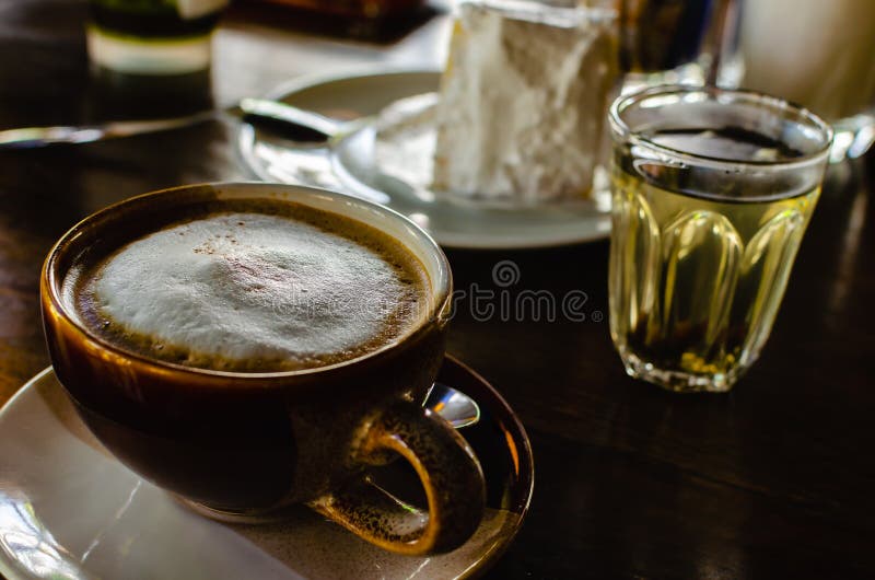 Hot Coffee Cup Served with Hot Tea in Coffee Stock Image - Image of ...