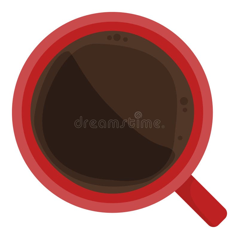 Hot Coffee in a Cup Top View Stock Vector - Illustration of caffeine ...