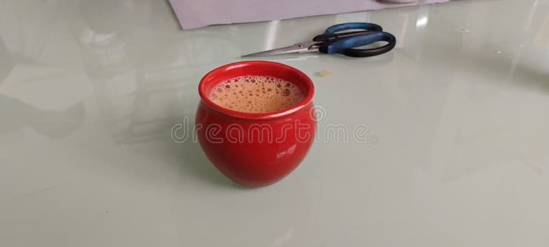 Hot Coffee Filled Ceramic and Paper Cup Kept on Table for Drinking ...