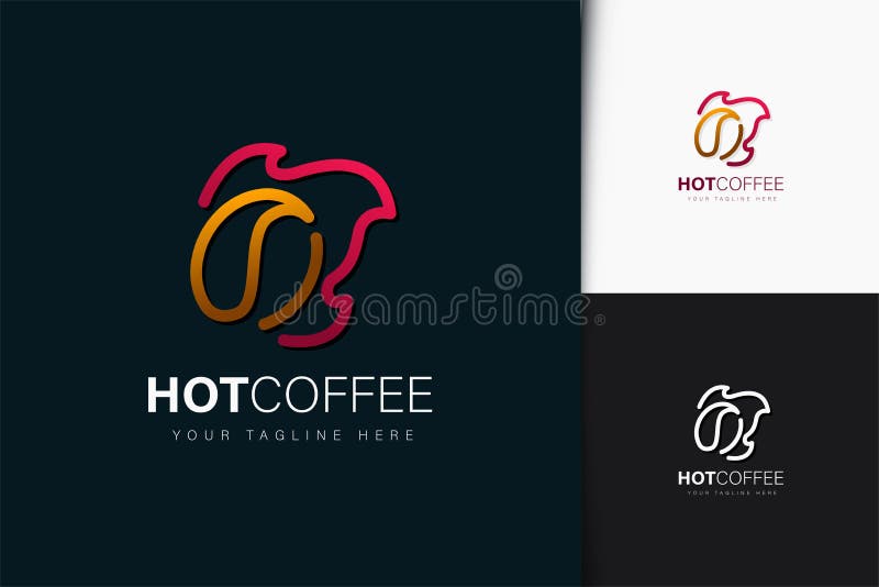 Hot Coffee Logo Design with Gradient Stock Vector - Illustration of ...