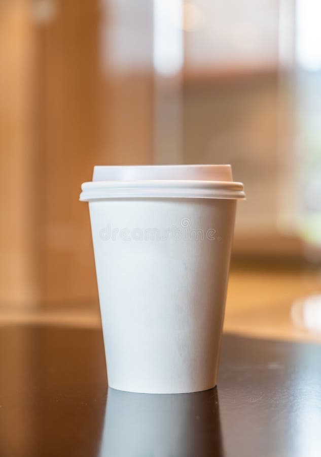 Hot Coffee Paper Cup in Coffee Shop Stock Image - Image of morning ...