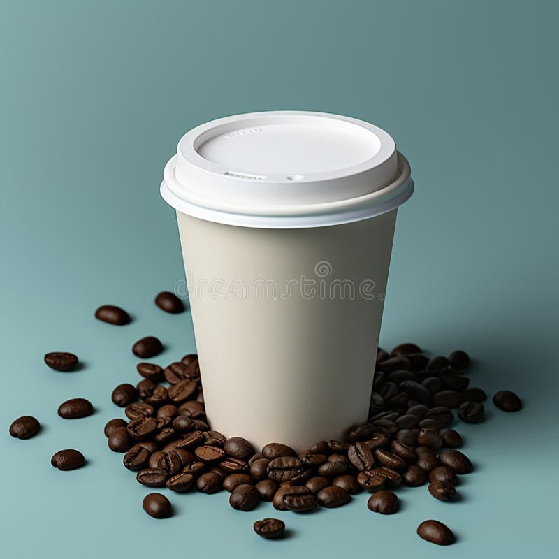 Hot Coffee In A Paper Cup Steam Rising Generated By Ai Stock