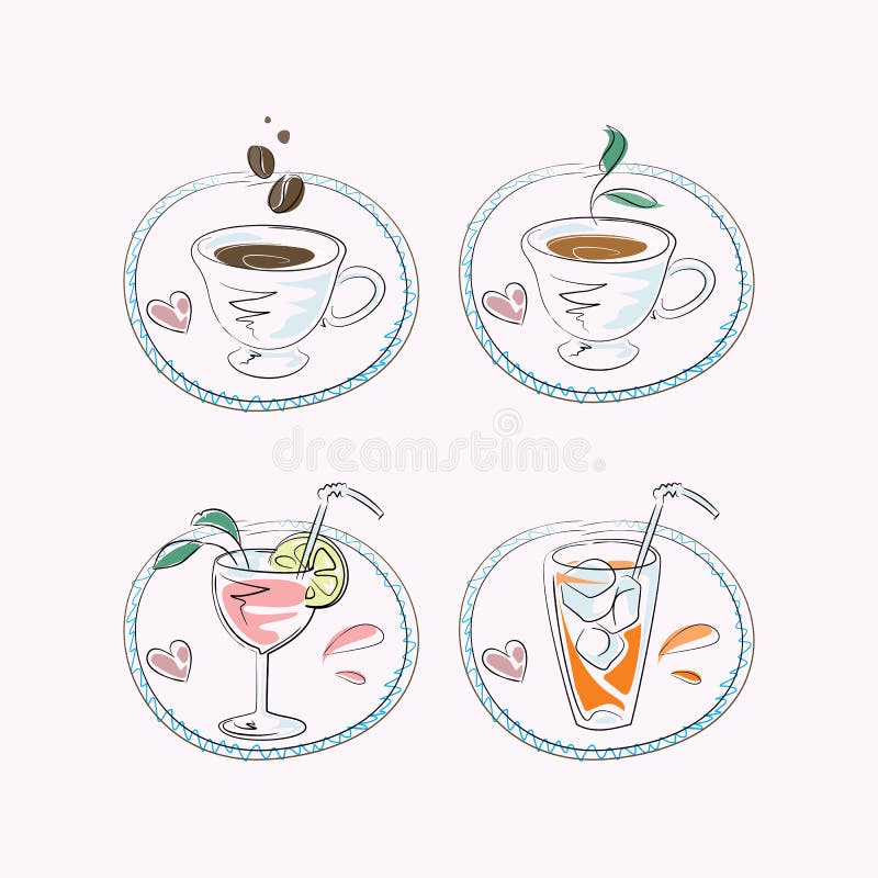 Coffee refreshments stock vector. Illustration of objects - 46236349