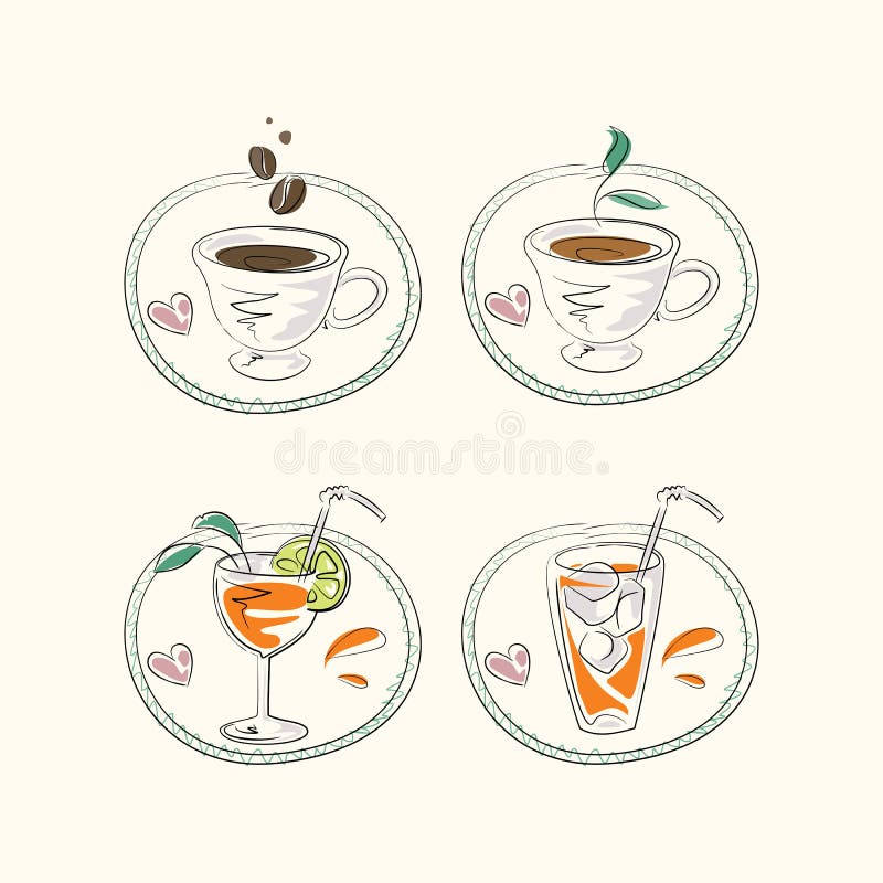 Hot Coffee and Refreshments Stock Vector - Illustration of brown, break ...