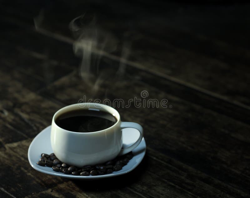 Hot Coffee with Smoke,coffee Cup Stock Photo - Image of dark, smoke ...