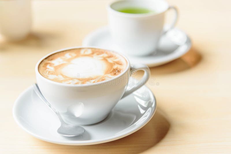 Hot Cappuccino with Nice Pattern Milk Foam Stock Photo - Image of roast ...