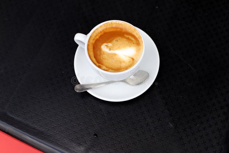Hot Coffee on a Table in a Restaurant Stock Photo - Image of strong ...