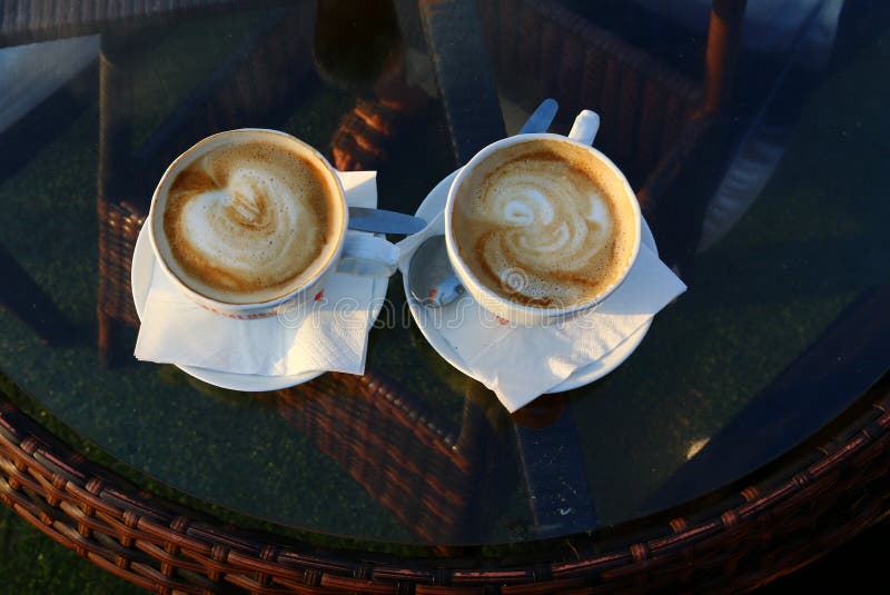 Hot Coffee on a Table in a Restaurant Stock Image - Image of strong ...