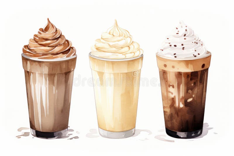 Hot Coffee Types Set, Illustrations. Design for Coffee Shop Menu Stock ...