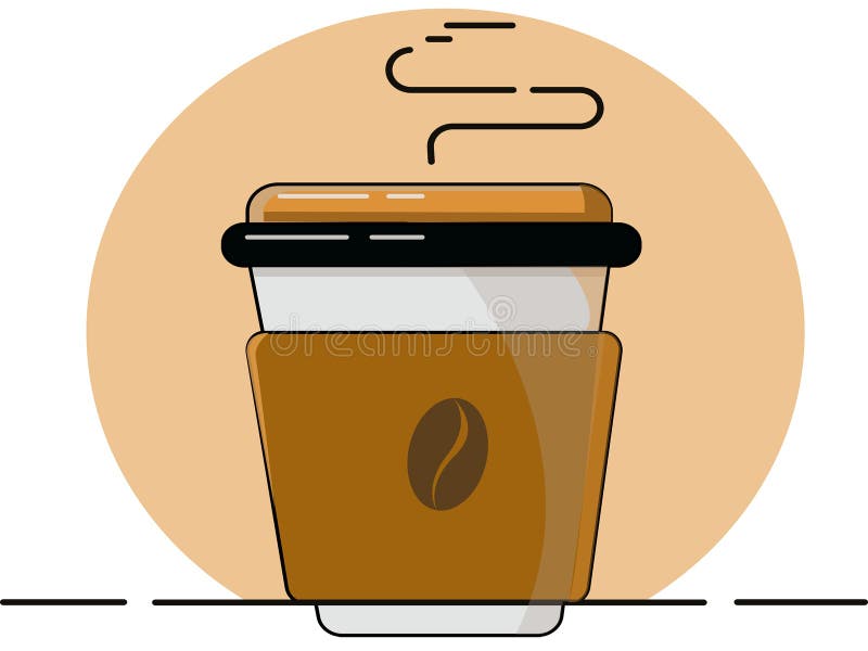 Hot Coffee Vector Art Flat Design on White Background in Illustrator ...