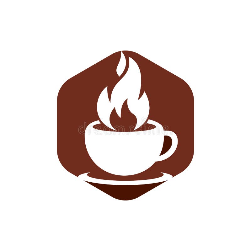 Hot Coffee Vector Logo Design Template. Stock Vector - Illustration of ...
