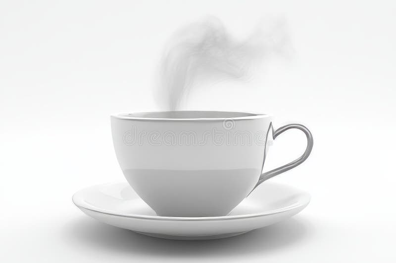 Hot Coffee in a White Cup with Visible Steam Rising in the Air Stock ...