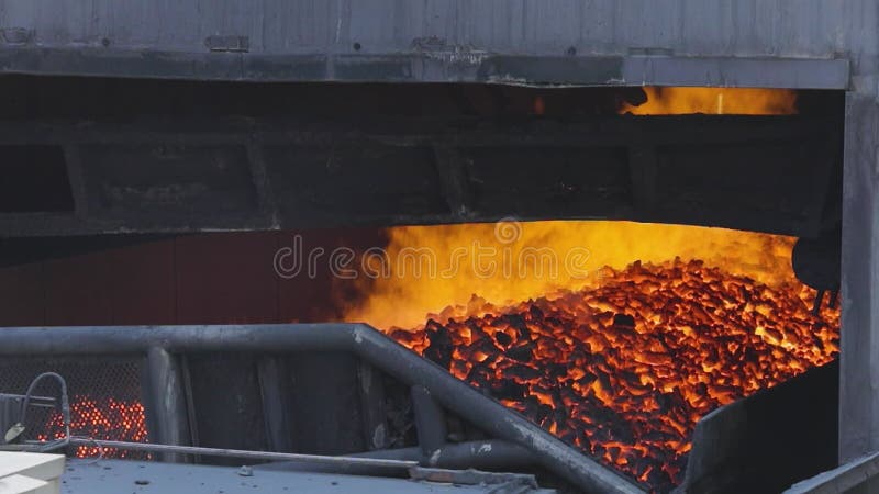 Hot Coke Coal Leaves the Furnace. Coal Coking Process, Coke Oven Coal ...