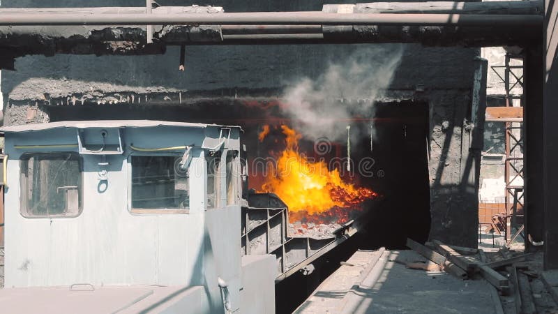 Hot Coke Coal Leaves the Furnace. Coal Coking Process, Coke Oven Coal ...