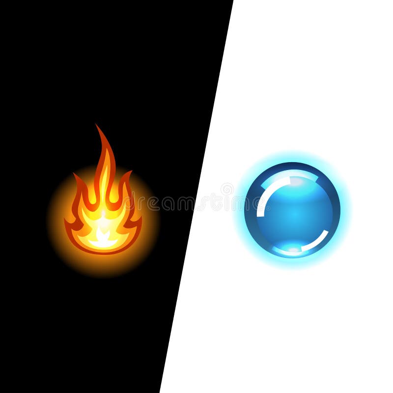 Hot and Cold or Fire and Ice Icons Stock Vector - Illustration of ...