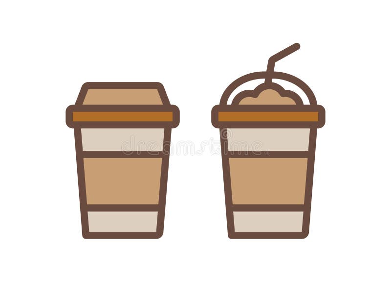Hot and Cold Disposable Coffee Cups Icon Stock Vector - Illustration of ...