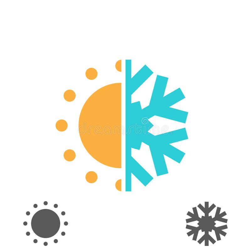 Hot and cold icon stock vector. Illustration of climate - 107161996