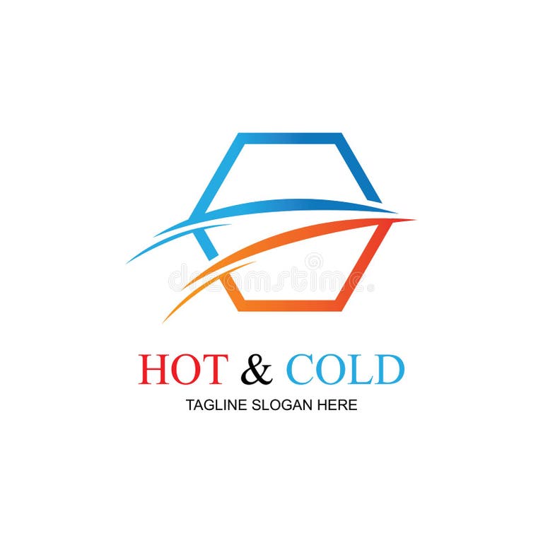 Hot and Cold Logo Illustration Design Template Stock Vector ...