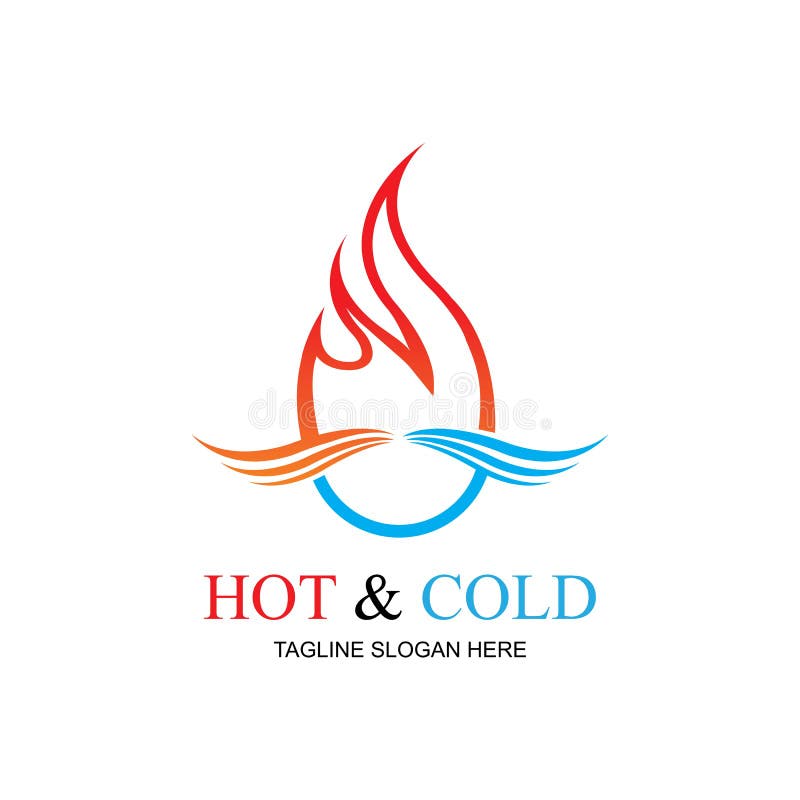 Hot and Cold Logo Illustration Design Template Stock Vector ...