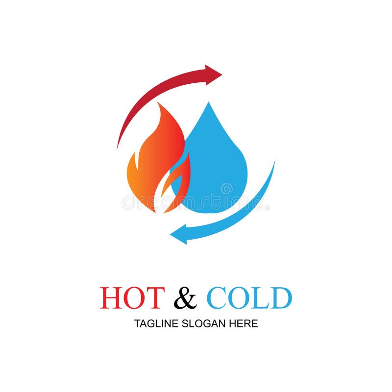 Hot and Cold Logo Illustration Design Template Stock Vector ...