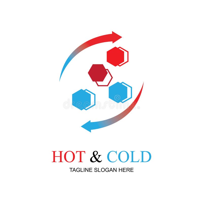Hot and Cold Logo Illustration Design Template Stock Vector ...