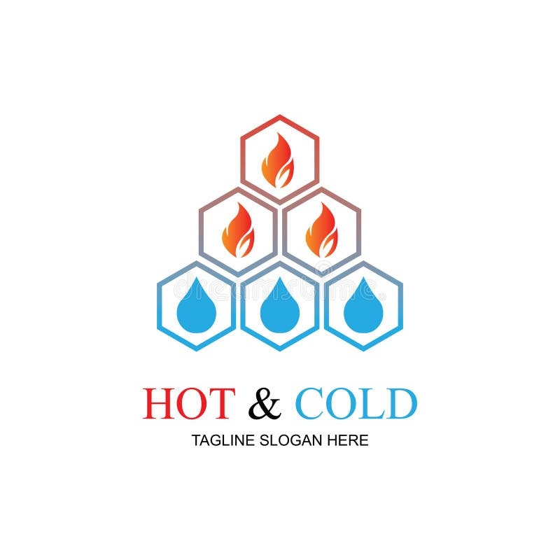 Hot and Cold Logo Illustration Design Template Stock Vector ...