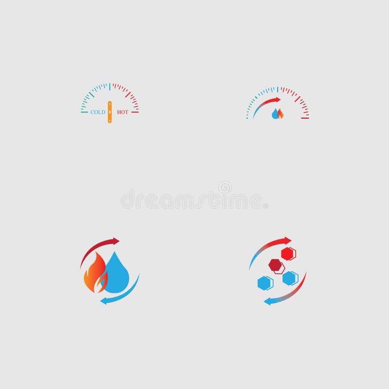 Hot and Cold Logo Illustration Design Template Stock Vector ...