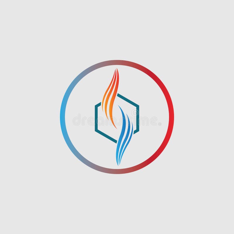 Hot and Cold Logo Illustration Design Template Stock Vector ...