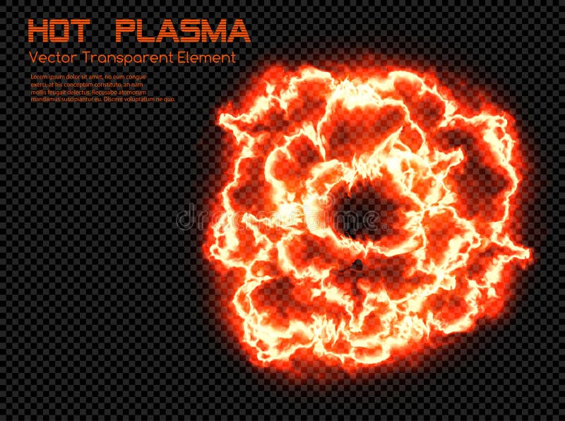 Hot Cold Plasma Ball - Transparent Vector Red Plasm Clew Stock Vector ...