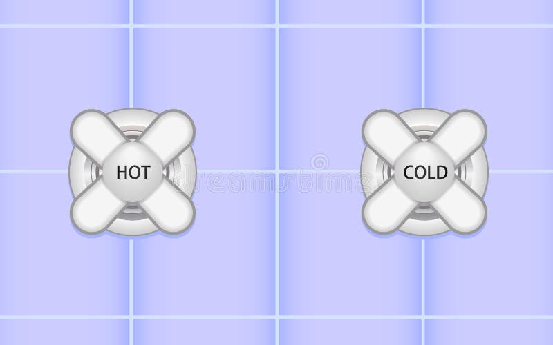 Hot Cold Shower Handles Stock Illustrations – 2 Hot Cold Shower Handles ...