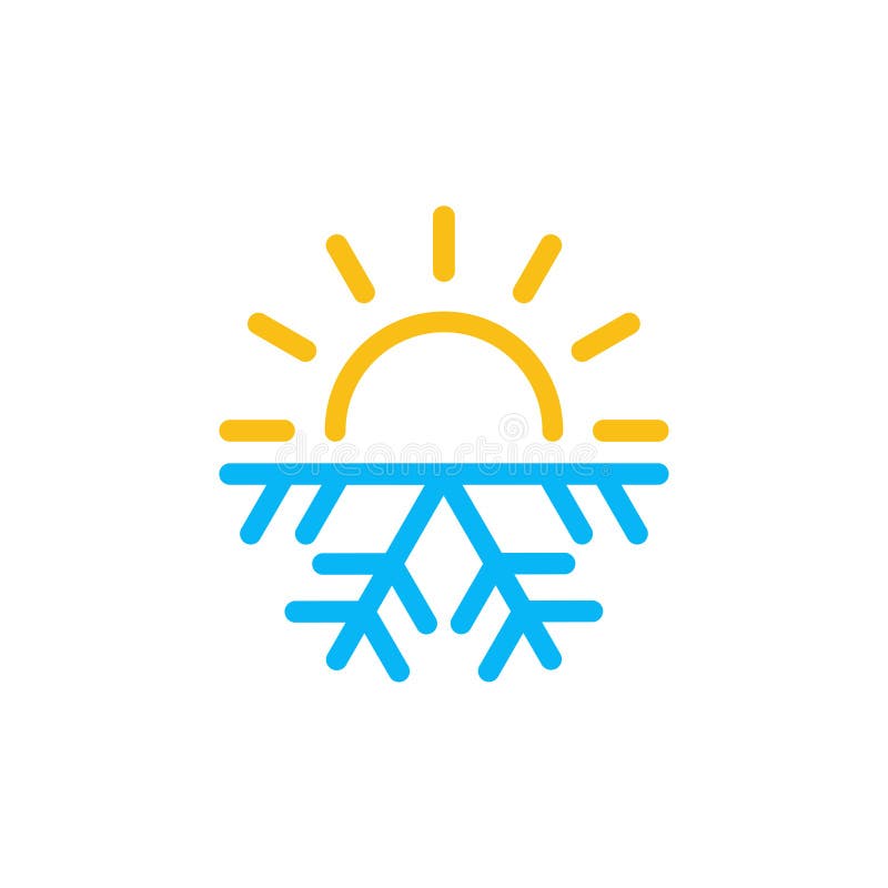 Hot and Cold Symbol. Sun and Snowflake Icon Stock Vector - Illustration ...