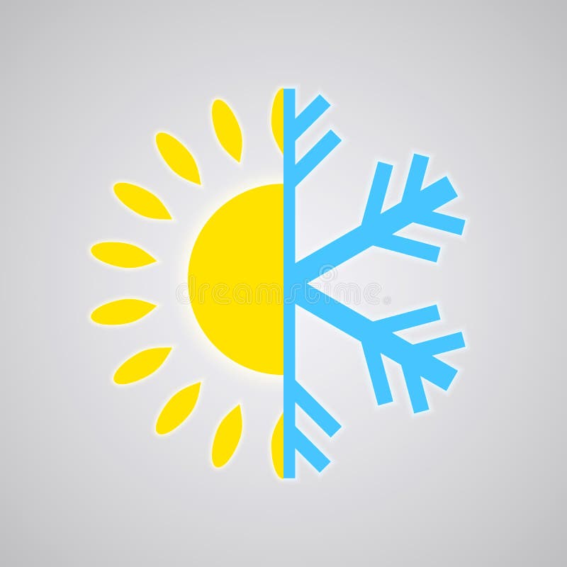 Hot and Cold Temperature Icon Stock Vector - Illustration of climate ...