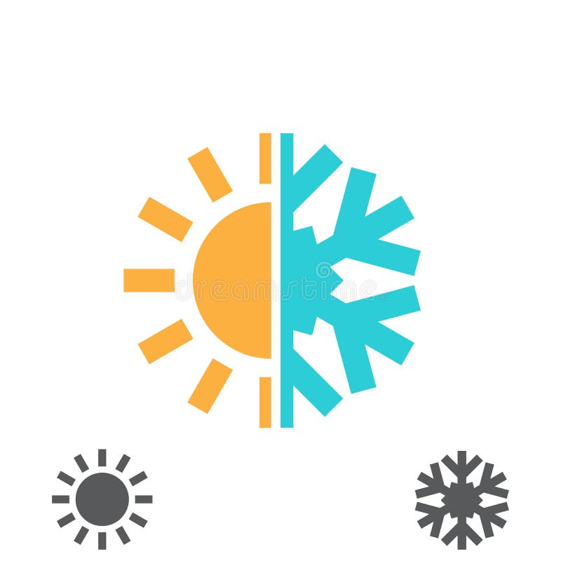 Hot and cold icon stock vector. Illustration of blue - 107161969