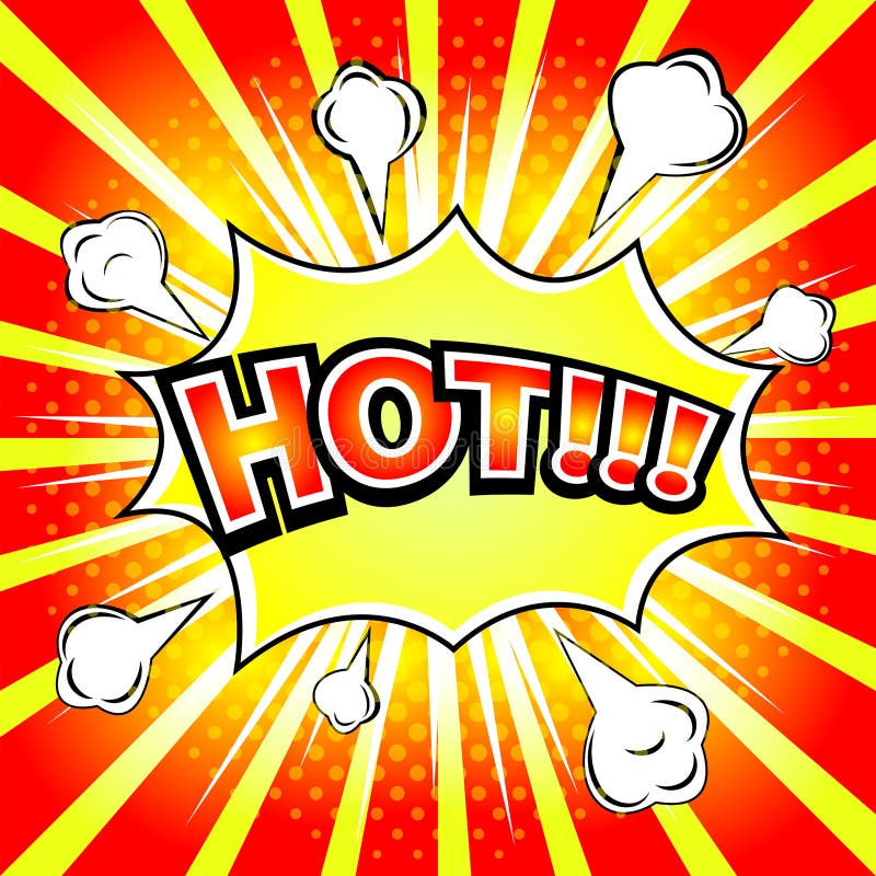 HOT! Comic book explosion. stock vector. Illustration of burst - 96699258