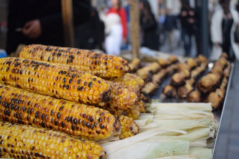Hot Corn and Hazelnuts of Istanbul Stock Photo - Image of cooking ...