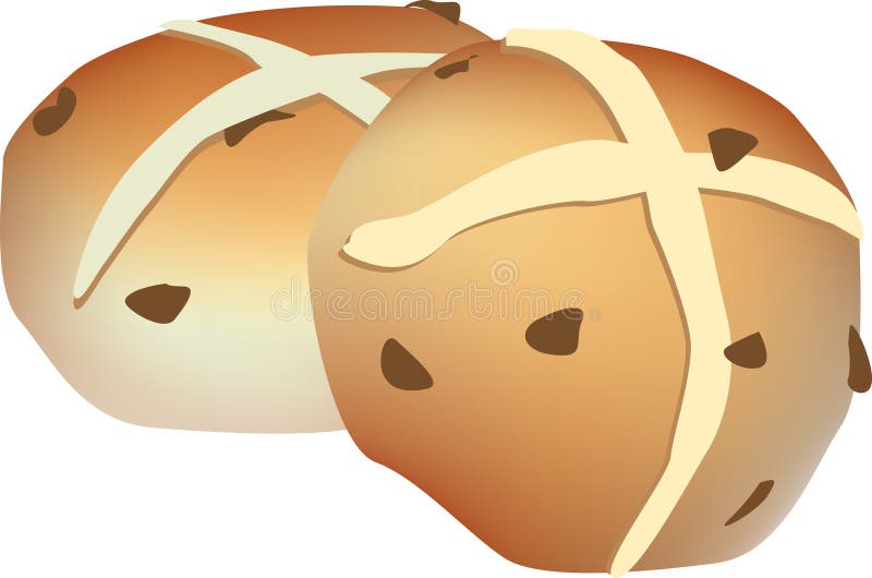 Hot Cross Buns Illustration on White Background Stock Illustration ...