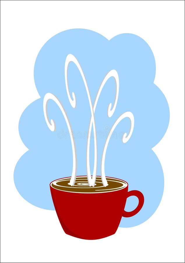 Hot cup of coffee stock vector. Illustration of blue, steaming - 8566531
