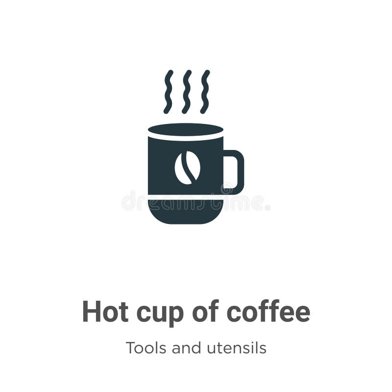 Hot Cup of Coffee Vector Icon on White Background. Flat Vector Hot Cup ...